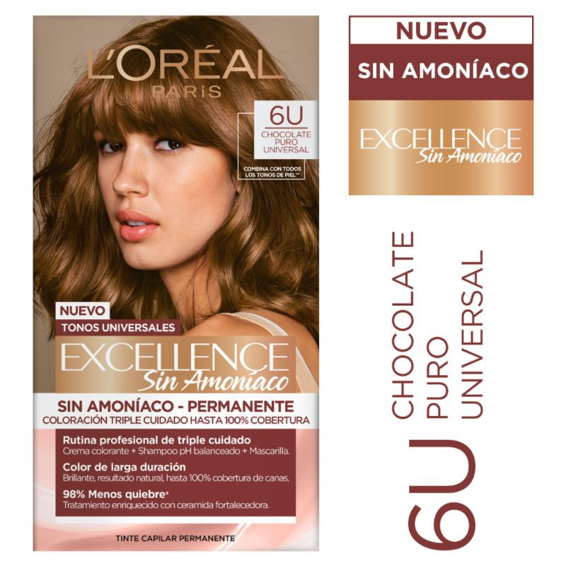 Tintura Excellence Sin Amoniaco 6U Chocolate Puro Universal