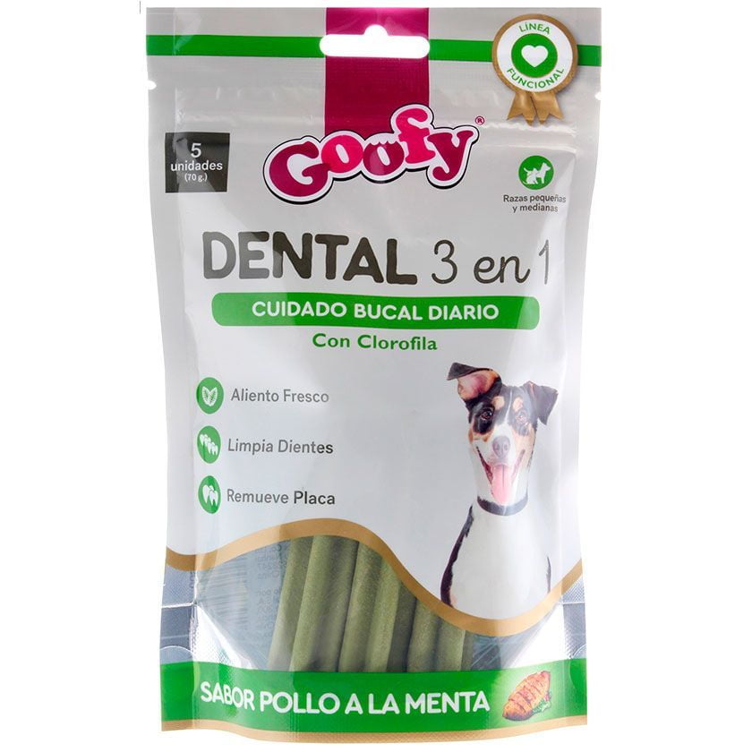 Goofy Snack Dental 3 en 1 Perro, 70gr | Lider