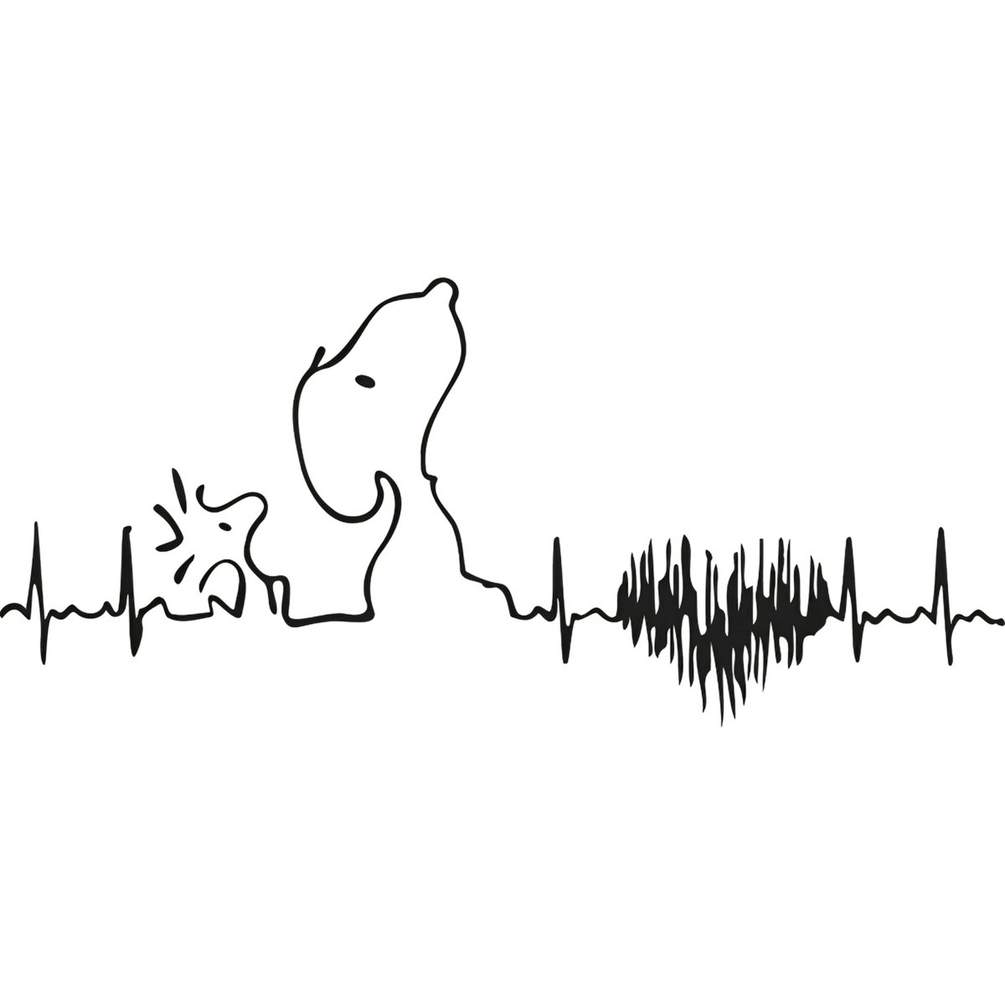 Sticker Snoopy Ecg Ekg Latidos Corazón Auto Camioneta | Lider