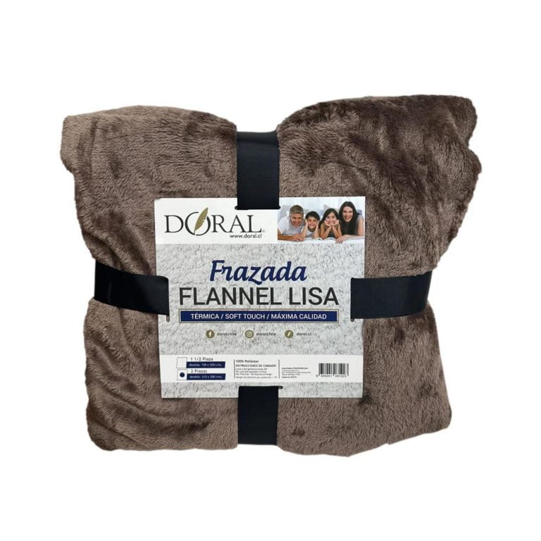 Frazada Termica 2 Plazas 210x200cm Cafe Flannel Lisa | Lider