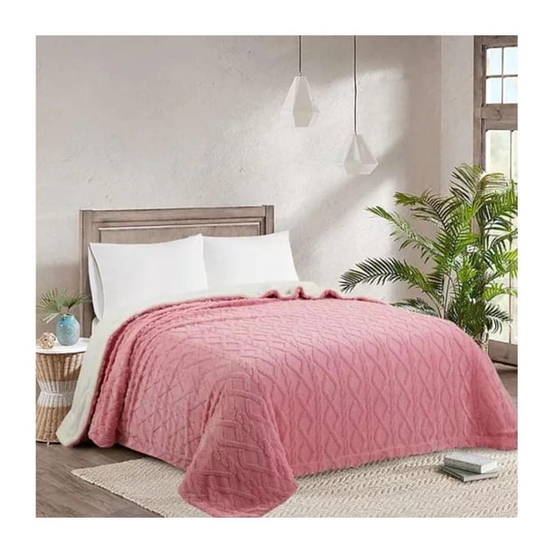 Frazada Texturizada Térmica 200 X 230 - Rosa | Lider