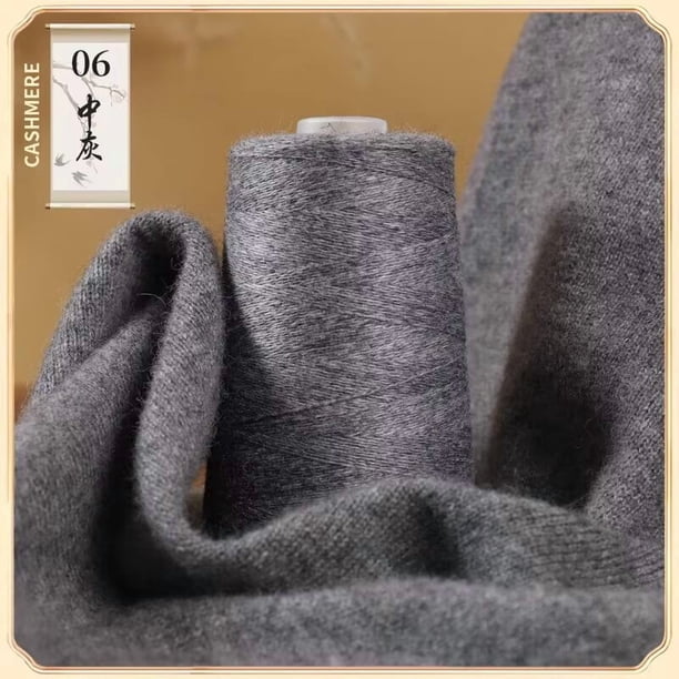 Xiao Hua Hilo fino gris oscuro tejido a mano, 50 g por rollo, hilo para ...