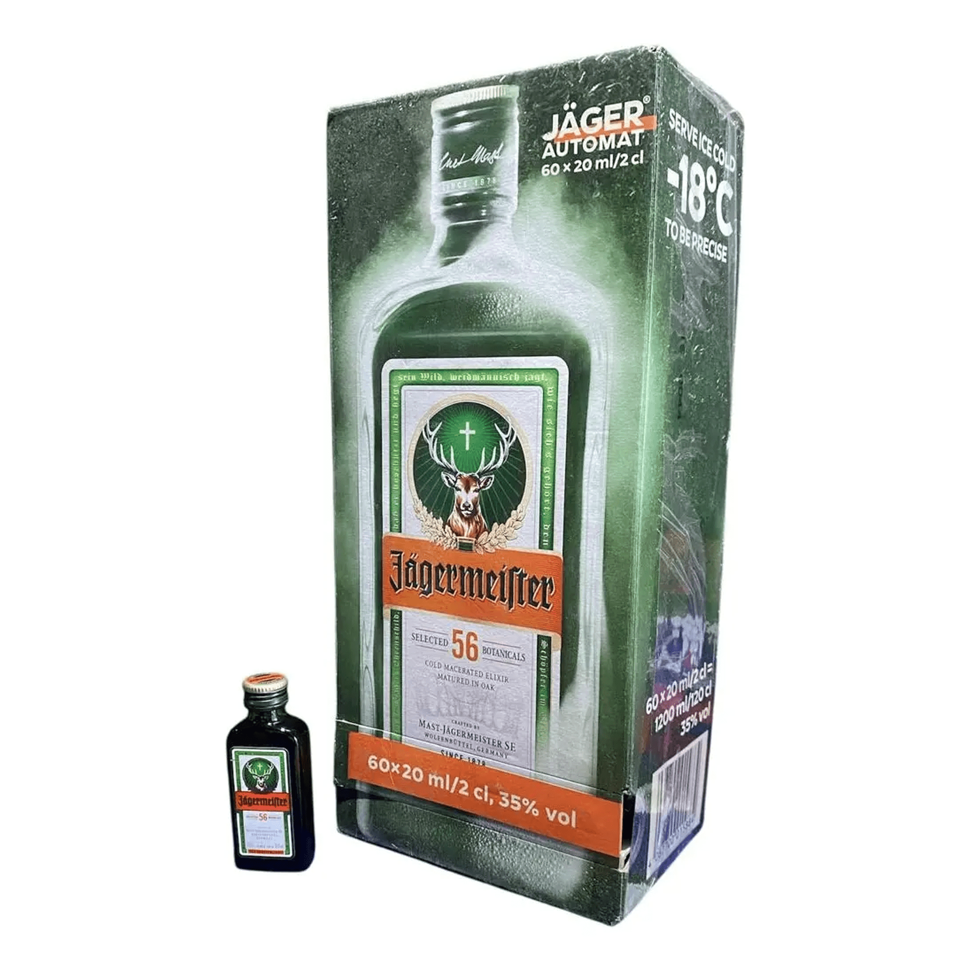 Caja 60 Miniaturas Jagermeister Envase Vidrio | Lider