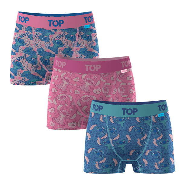 Bóxer Medio NIÑA Algodón Pack 3 Stitch C2 TOP | Lider