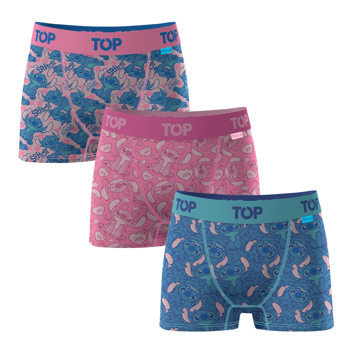 Bóxer Medio NIÑA Algodón Pack 3 Stitch C2 TOP | Lider