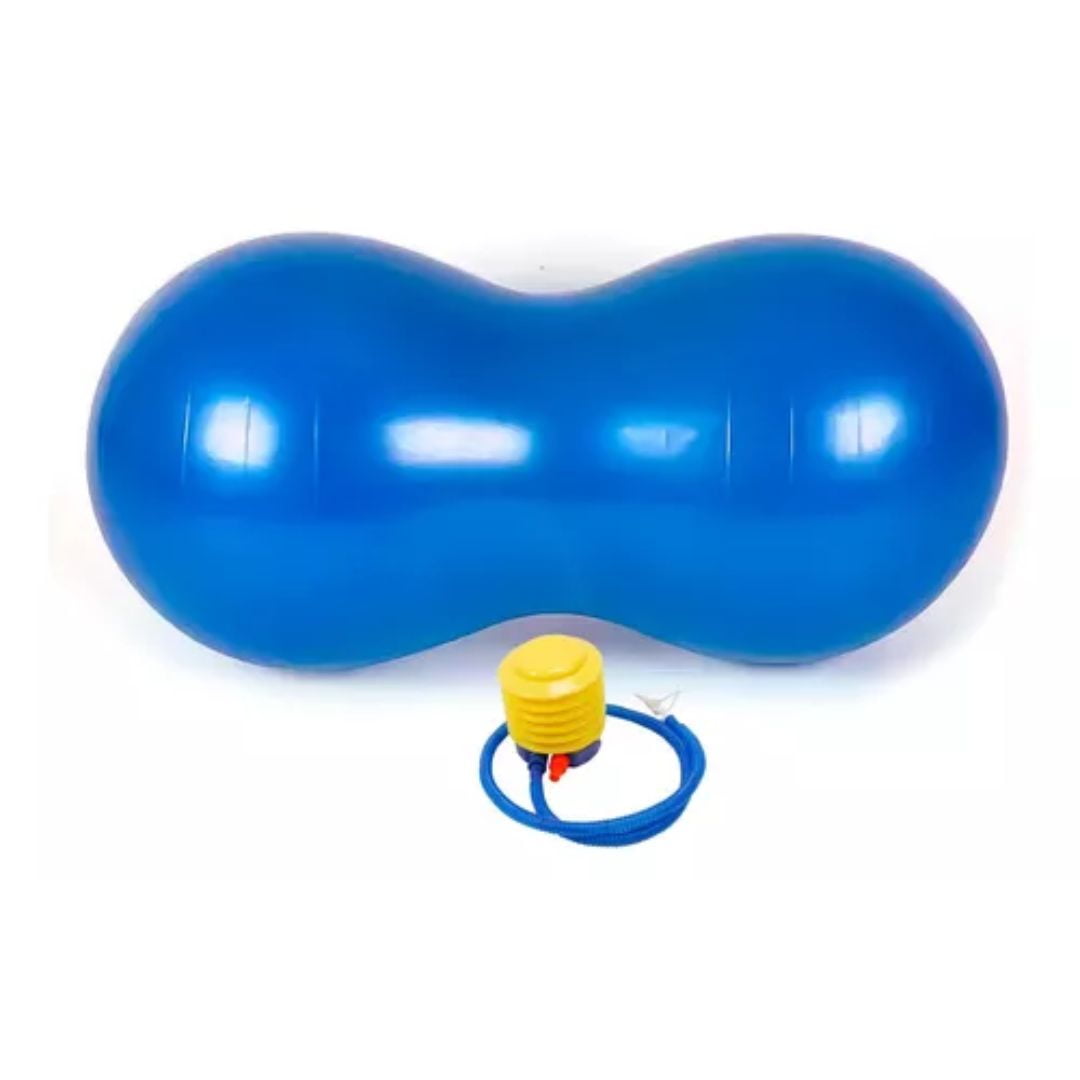 Pelota Ovalada Pilates Mani 45x90cm Yoga Inflador Incluido Azul | Lider