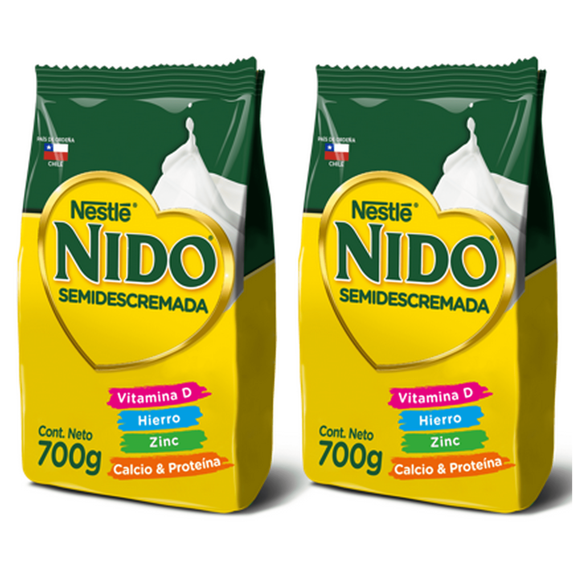 Pack Leche En Polvo Nido® Semidescremada Bolsa 700g x2 | Lider