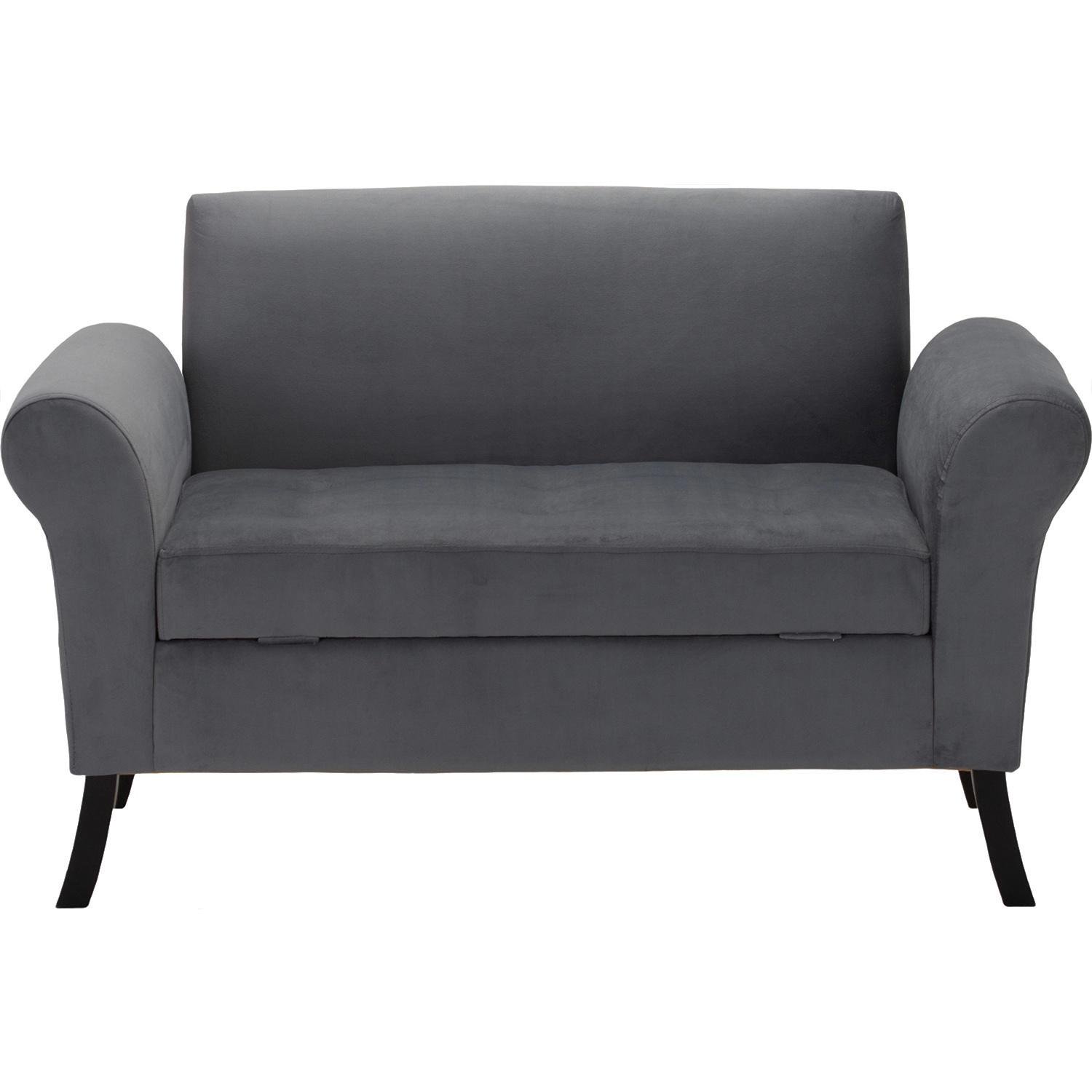 Banqueta Baul + Respaldo Lua 2C Felpa 20 Gris | Lider