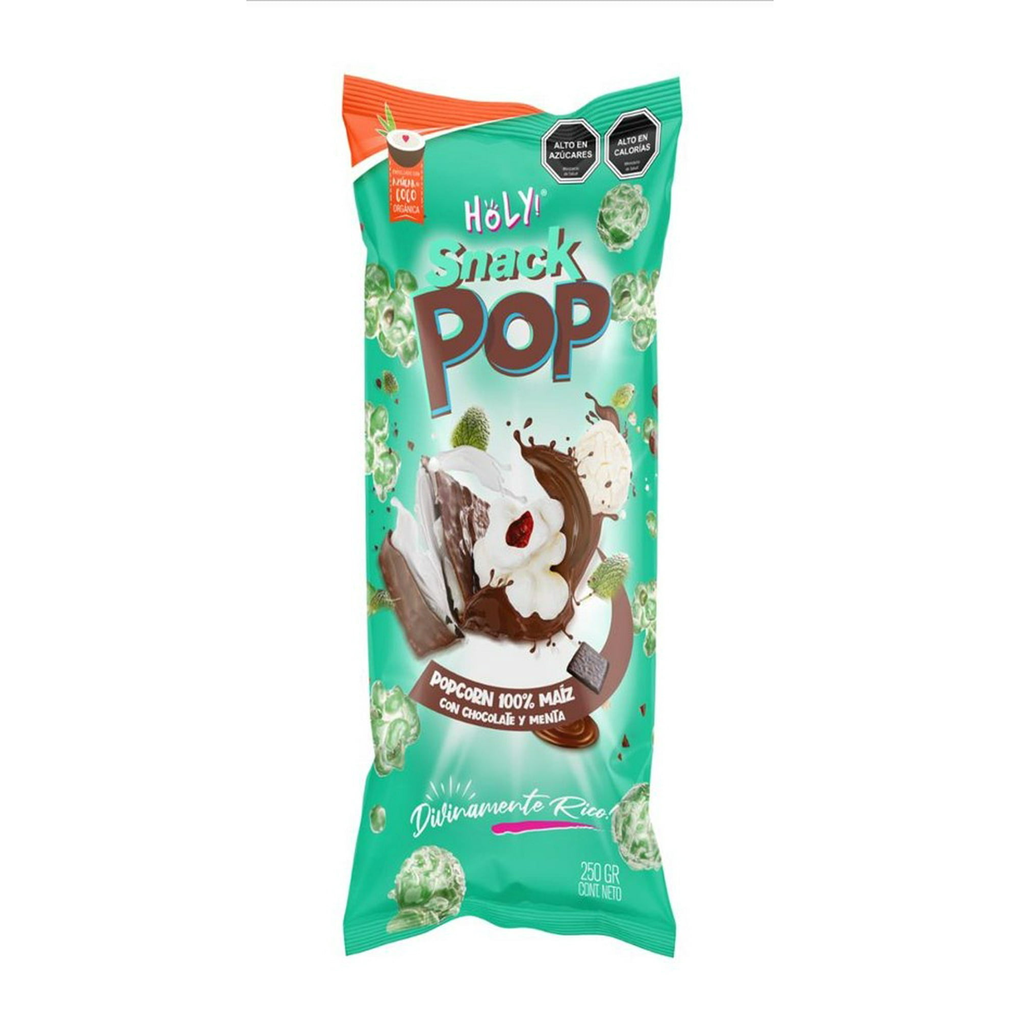 Popcorn listos con incrustación Chocolate menta 250g. Holy | Lider
