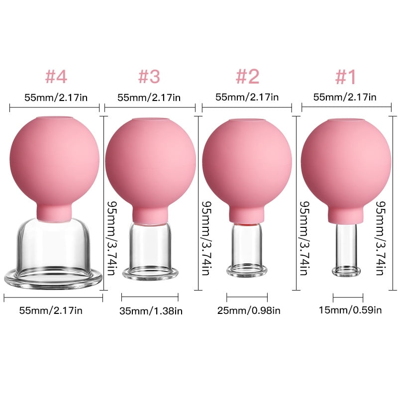 Facial Massage Rubber Vacuum Pulling Can, Body Cup, Face Skin Lifting ...