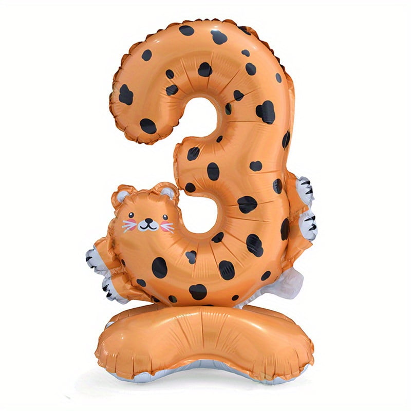 1pc, Creative Animal Number Stand-up Number Balloon Cute Cartoon Animal ...