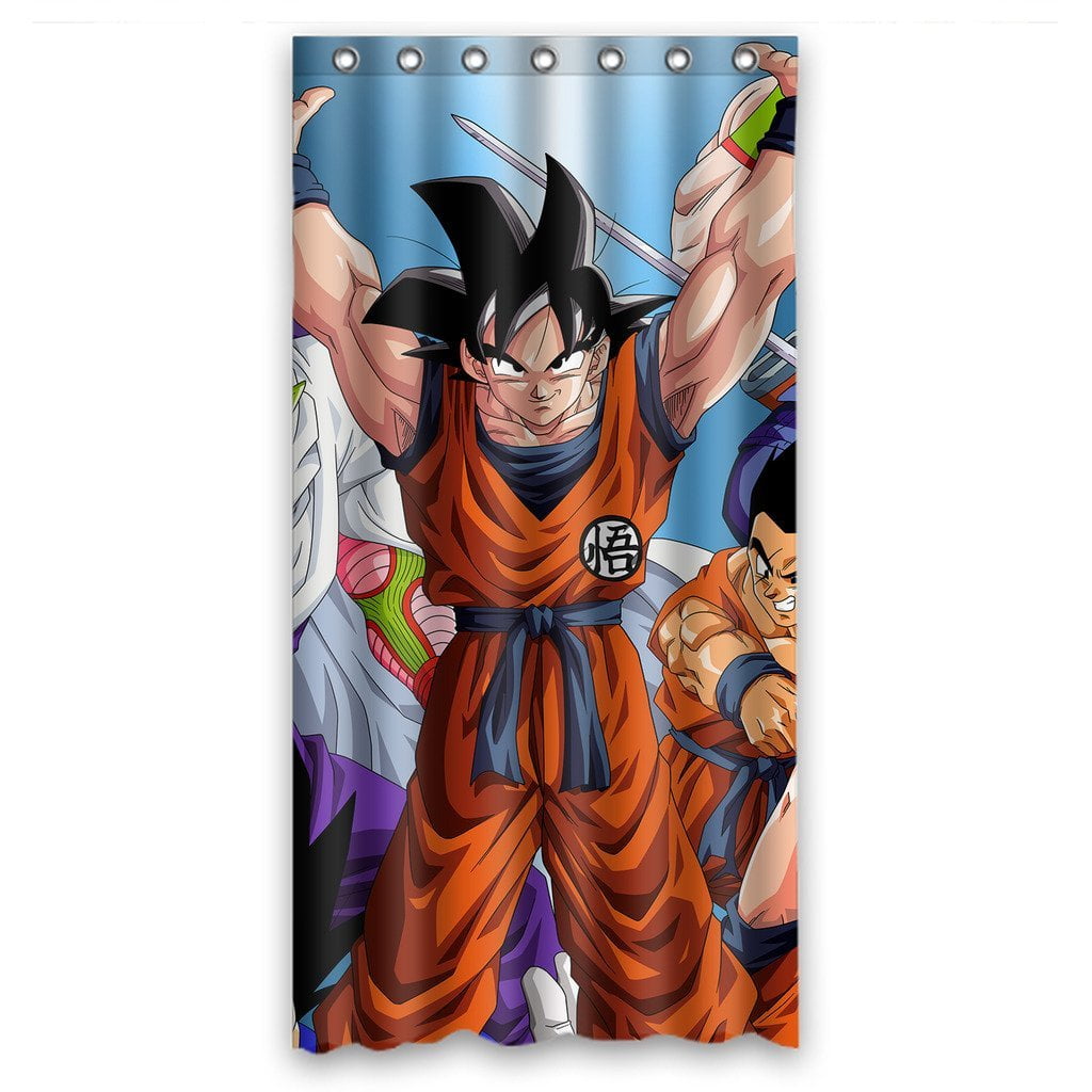 Cortina de ducha con diseño de Goku vs. Sonic con amina, juego de cortinas de baño con ganchos ...
