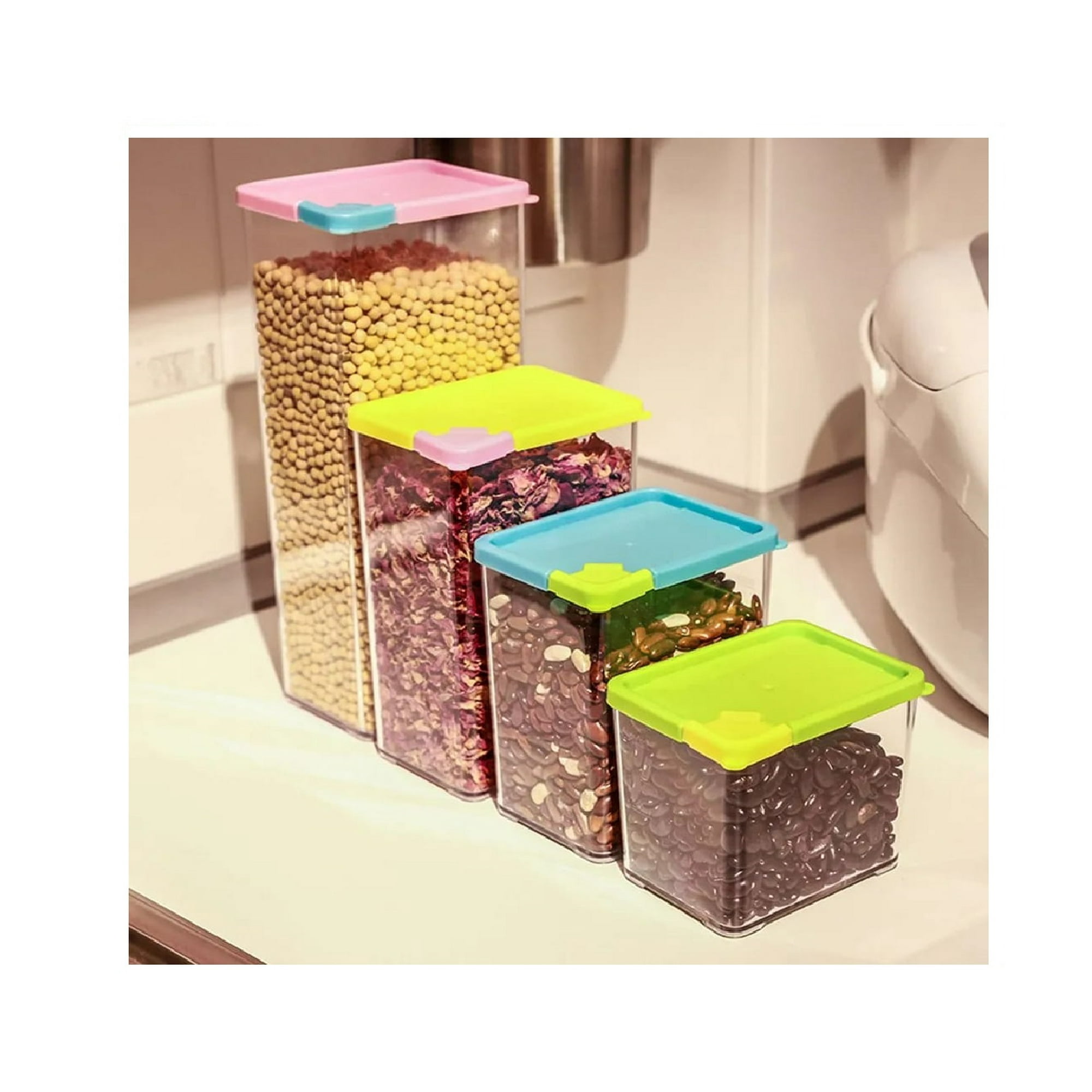 Taper Tupper Plastico Set Bloques Apilables Dispensador 6uni | Lider