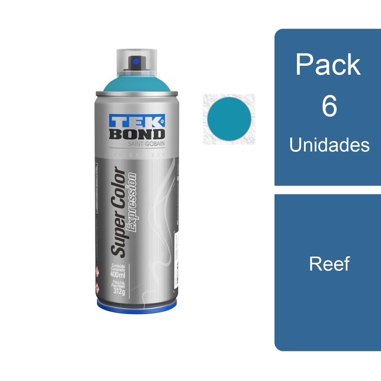 Pack 6 pinturas Aerosol / Spray Expression 400ml/312grs Reef | Lider
