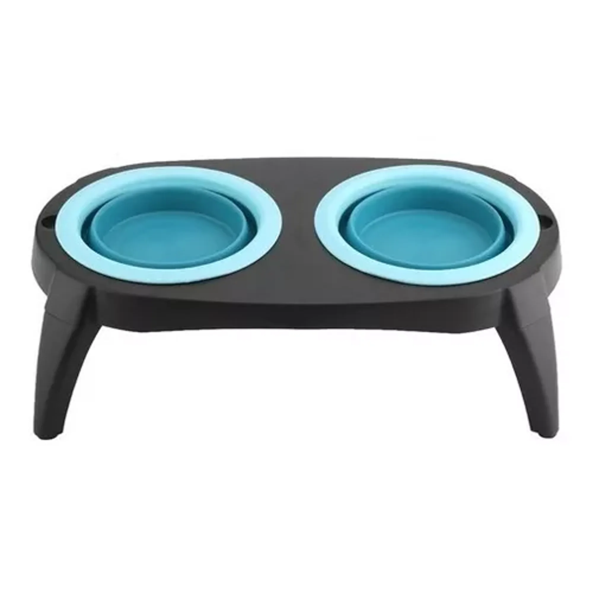Plato Doble Mascota Plástico Para Perro Plegable | Lider