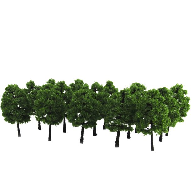 20x Model Trees Scenery 1: 100 HO Scale Tree Landscape Layout Verde ...