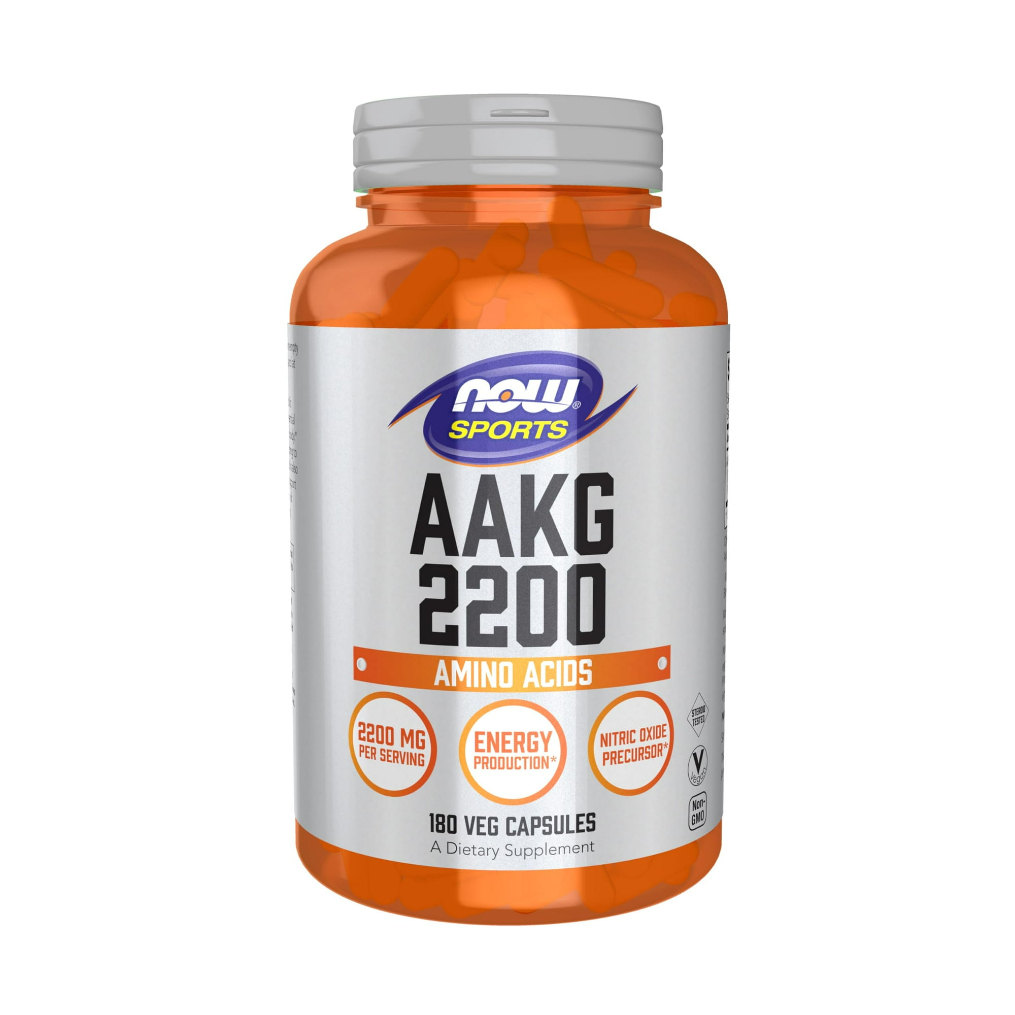 Supplement NOW Sports AAKG 2200 Arginina 180 cápsulas vegetarianas | Lider