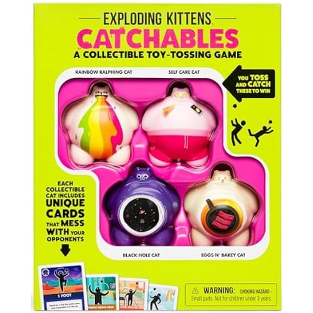 Juego de lanzar y atrapar Exploding Kittens Catchables, paquete de 4 ...