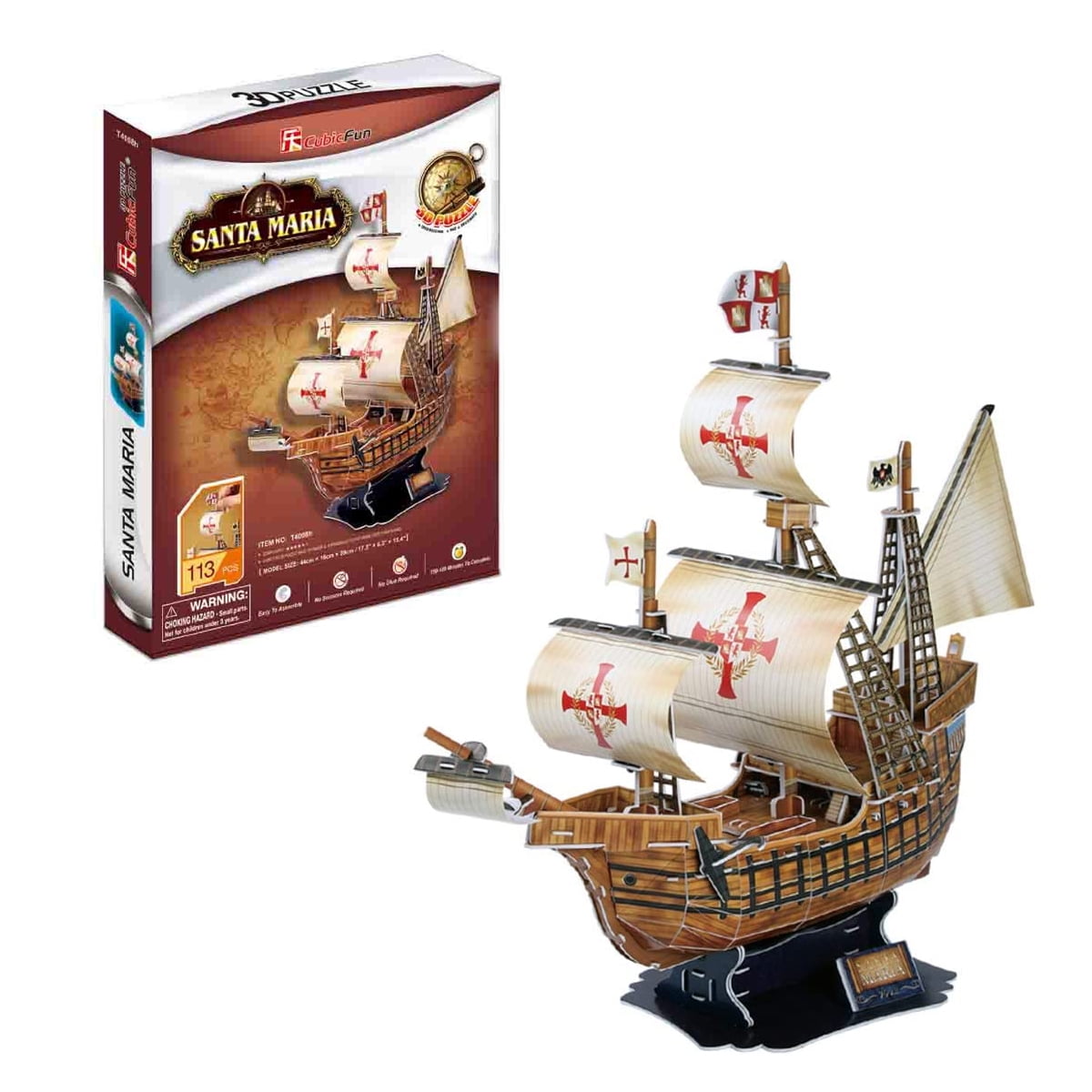 Barco Santa María - Puzzle 3D - 113 Piezas - Cubicfun | Lider