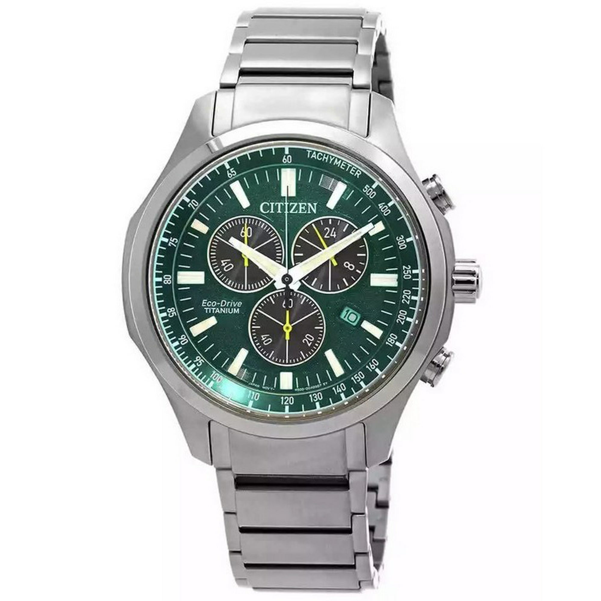 Reloj Citizen Eco-Drive Super Titanium Chronograph Green Dial AT2530 ...