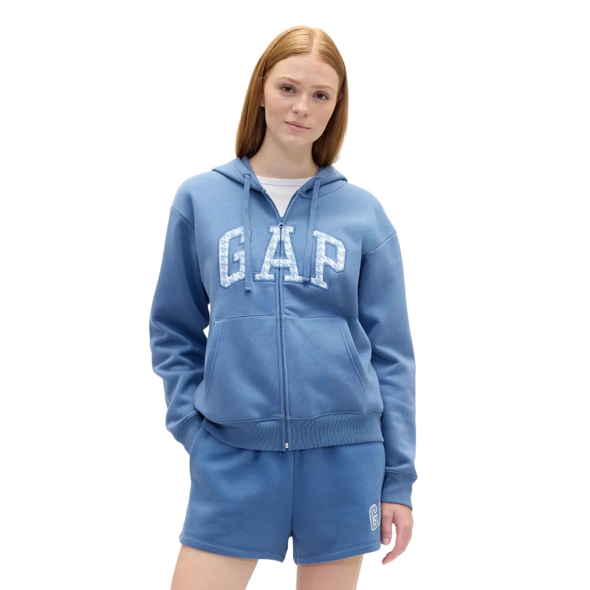 Sudadera con Capucha GAP Logo con Cierre Completo Azul Aciano M | Lider