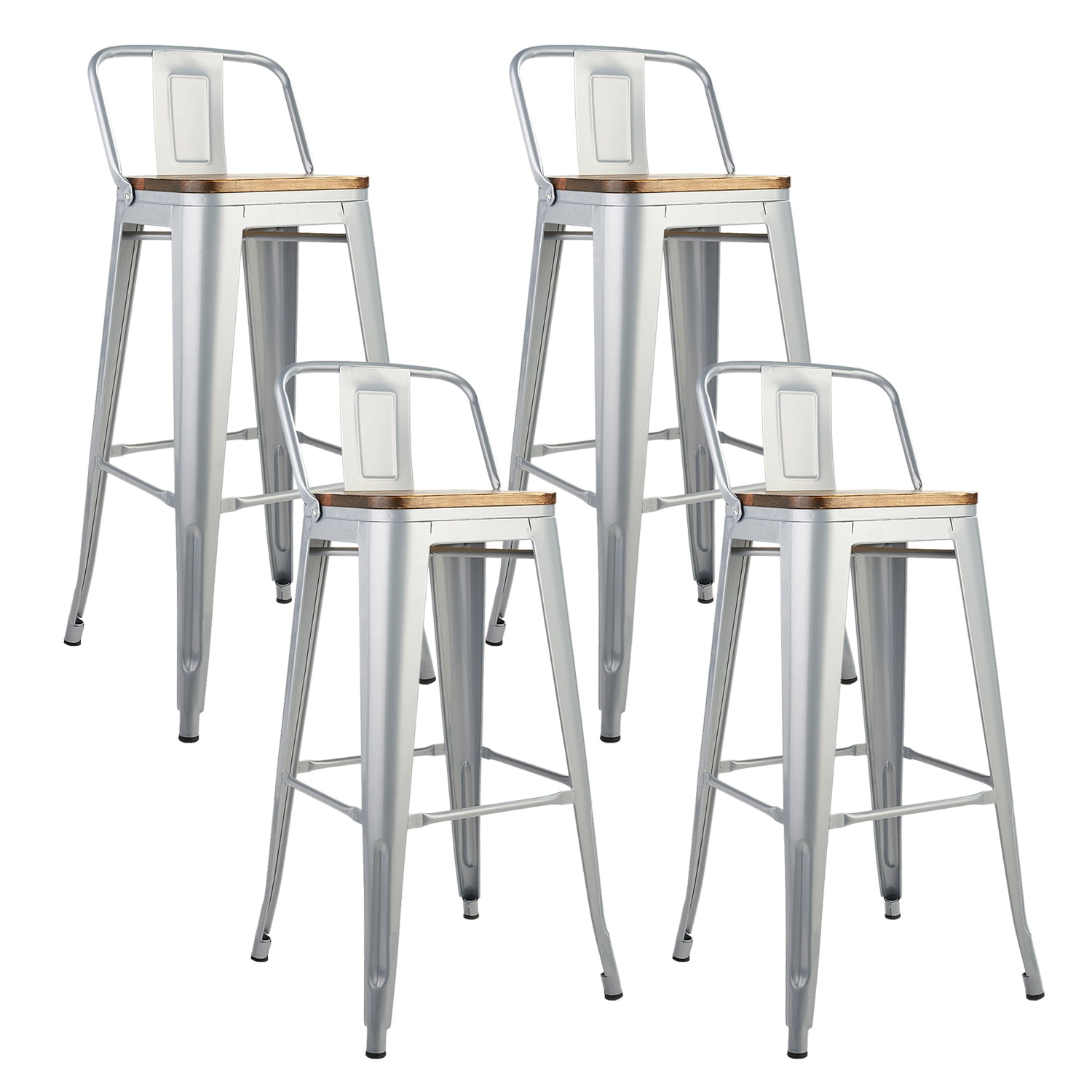 Pack 4 Pisos de Bar Tolix con Asiento de Madera | Lider