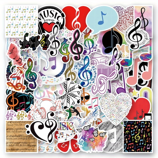 60pcs Musical Note Stickers - Add Music to Your Life with Inspirational ...