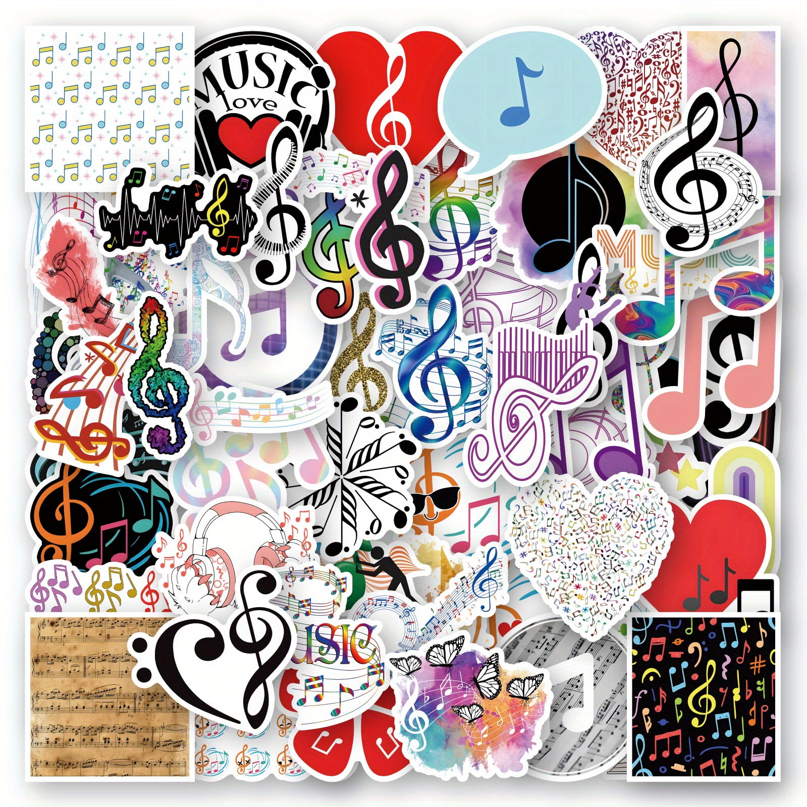 60pcs Musical Note Stickers - Add Music to Your Life with Inspirational ...