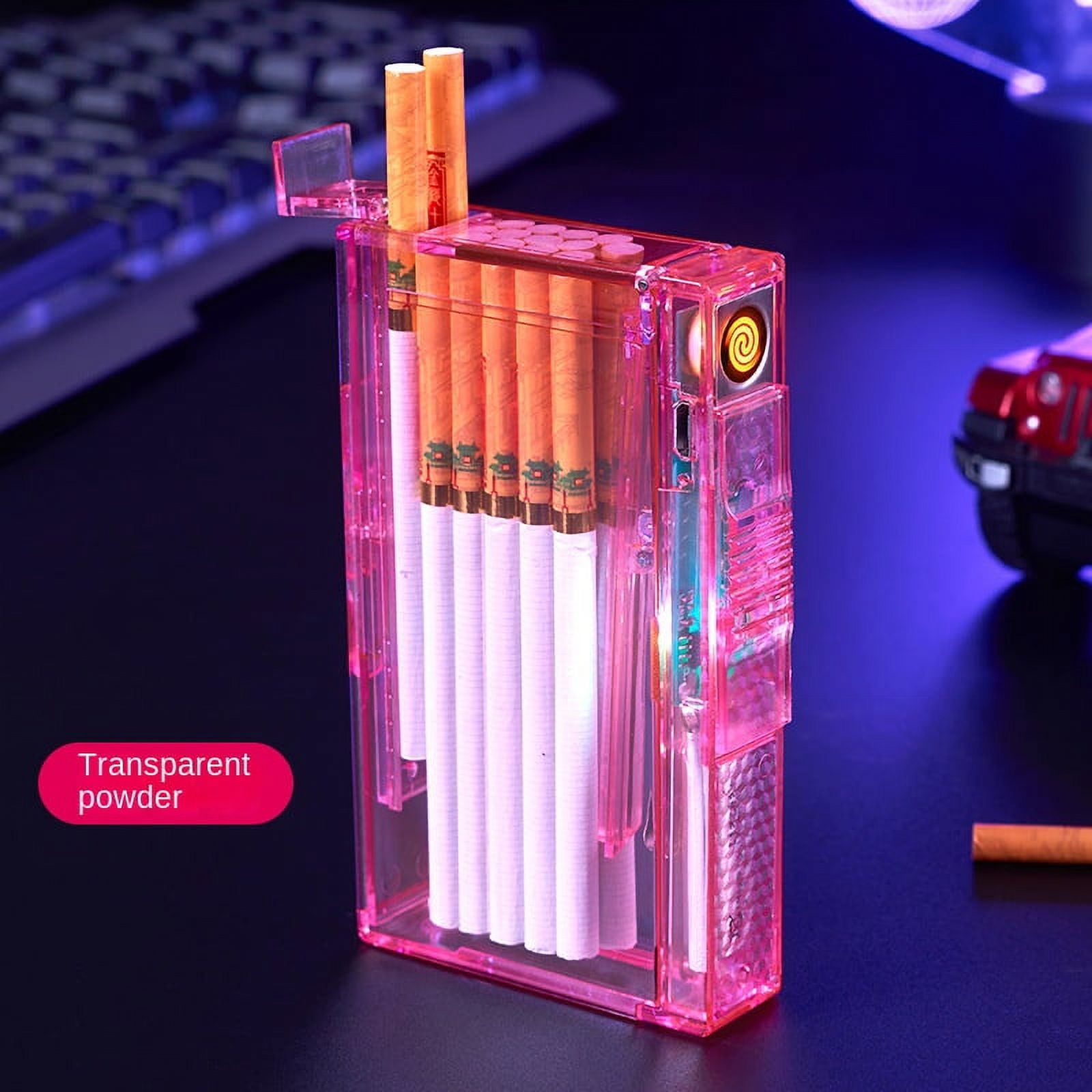 Transparent Automatic Cigarette Box Lighter Charging Two In One ...