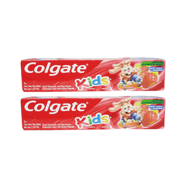 Pack 2 Pasta Dental Colgate Kids Sabor Frutilla 50g | Lider
