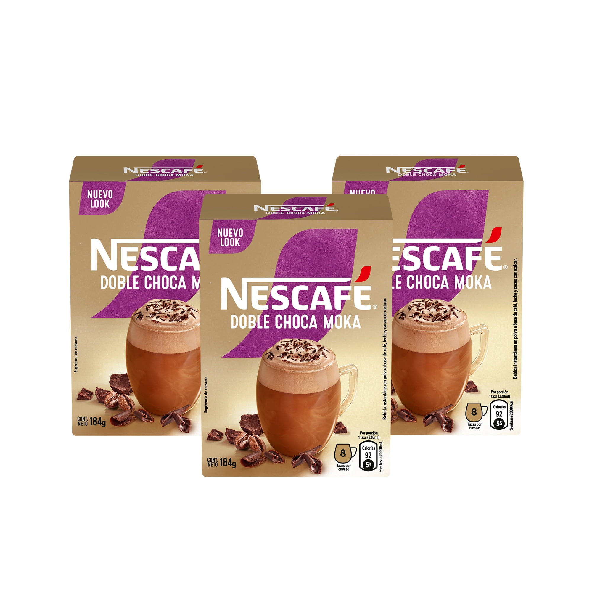Pack 3 Cajas Café Nescafé Instantáneo Doble Choca Moka 184g x3 | Lider