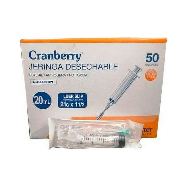 Jeringa Desechable 20 mL Luer Slip Con Aguja Calibre, 50 Un | Lider