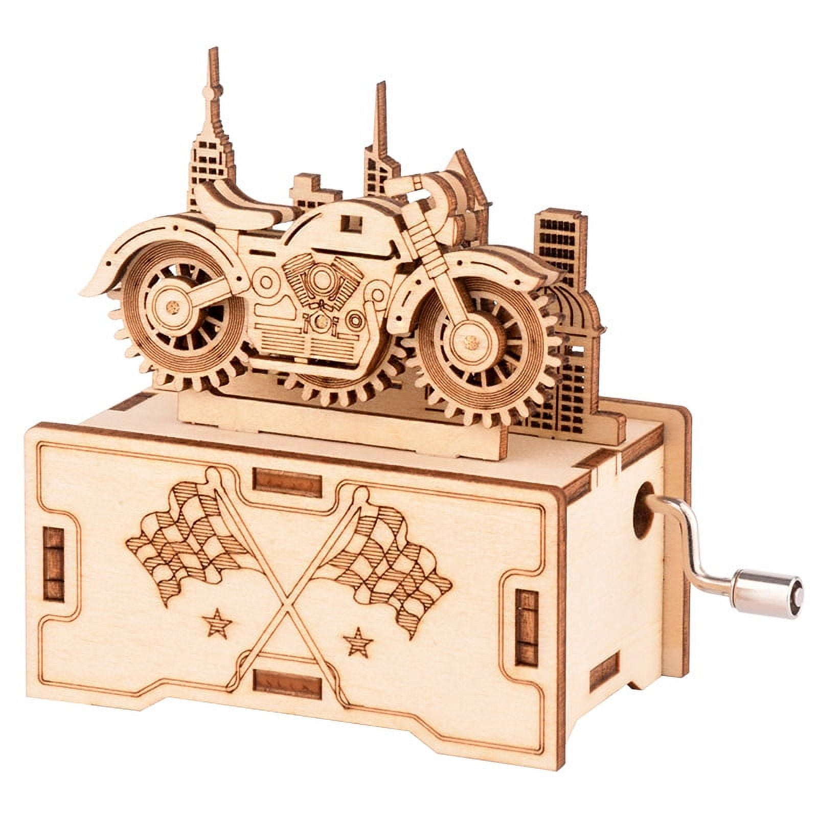 DIY 3D Wooden Puzzle Piano Music Box Model Kits Toys For Children, Hand ...