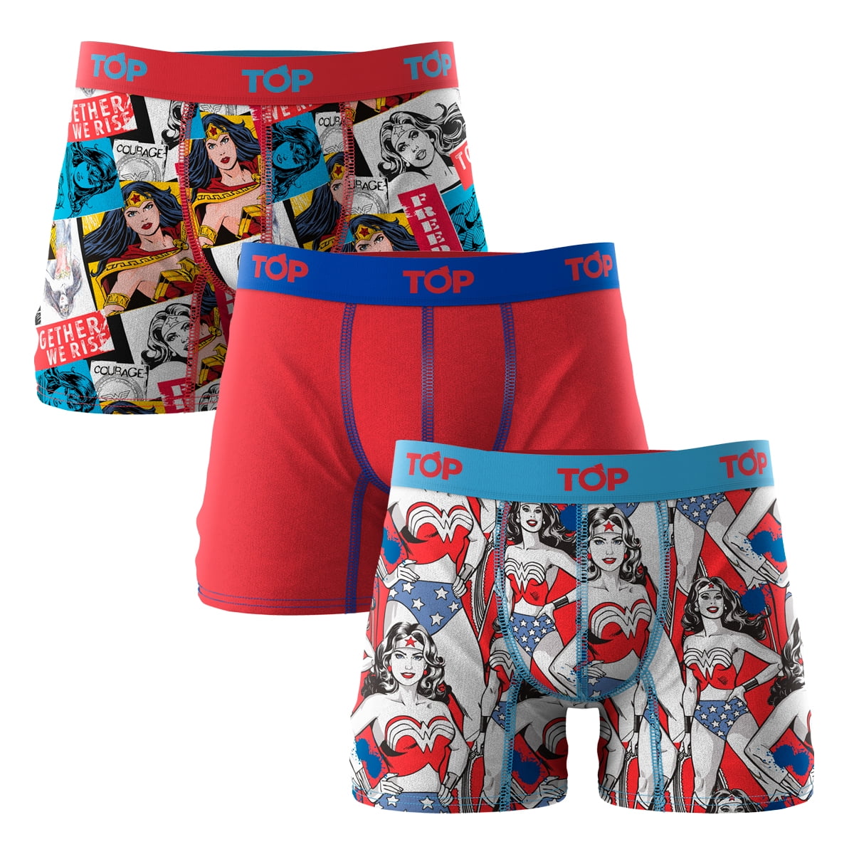 Bóxer Medio Algodón Wonder Woman Pack 3 C5 Talla M | Lider