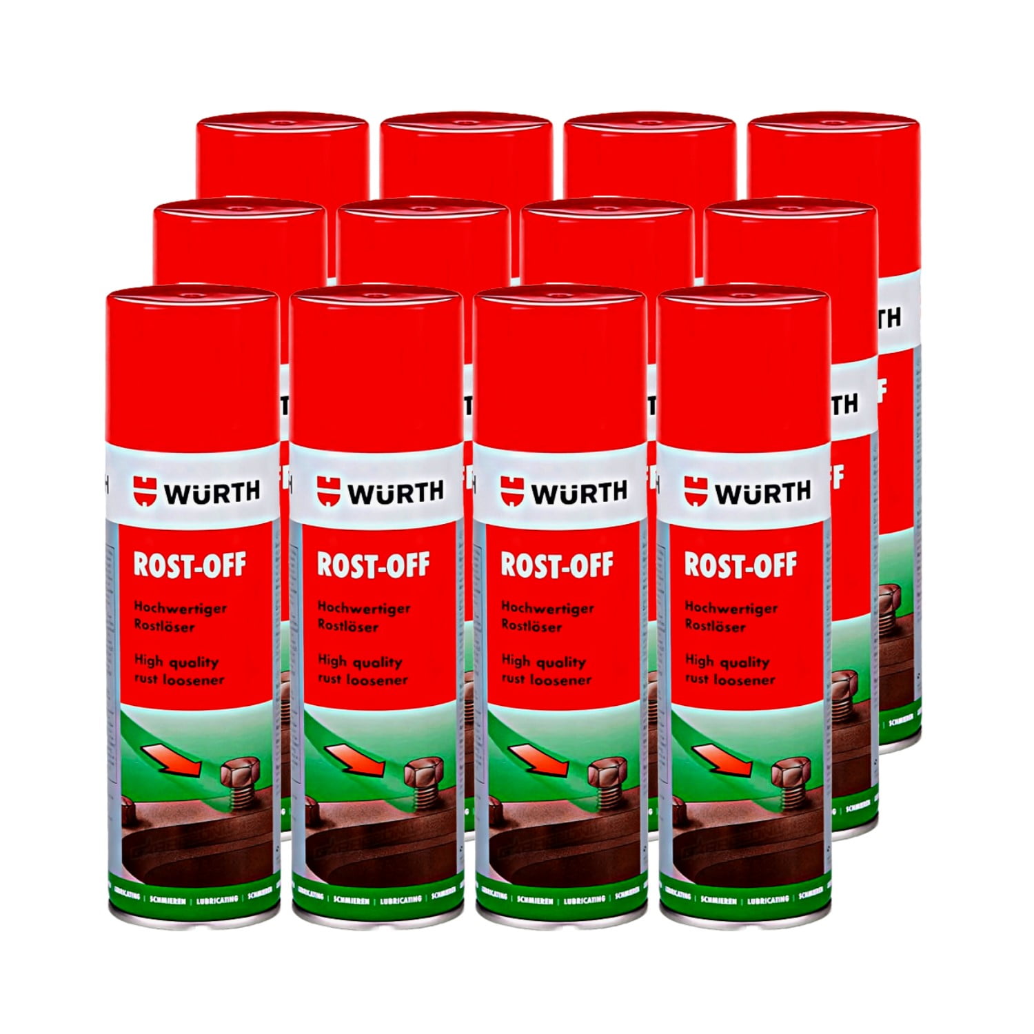 Set 12un Lubricante Desoxidante Rost Off 300ml Wurth | Lider