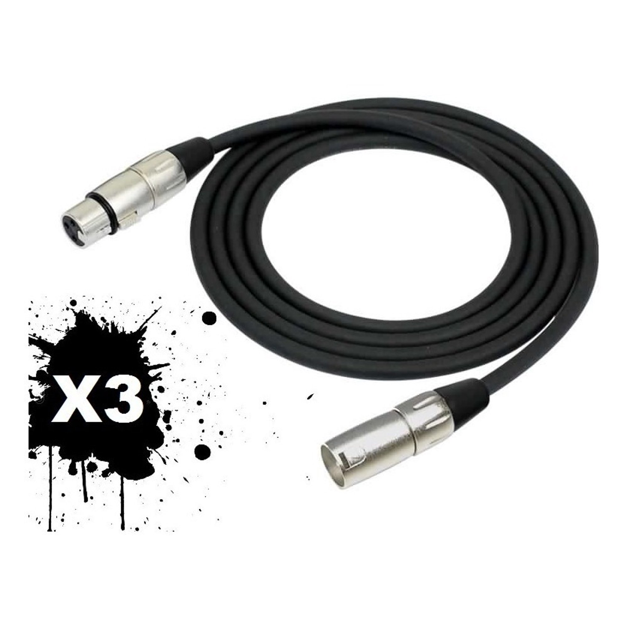 Pack X3 Cable Extensión Dmx - Xlr3 4.5metros Balanceado | Lider