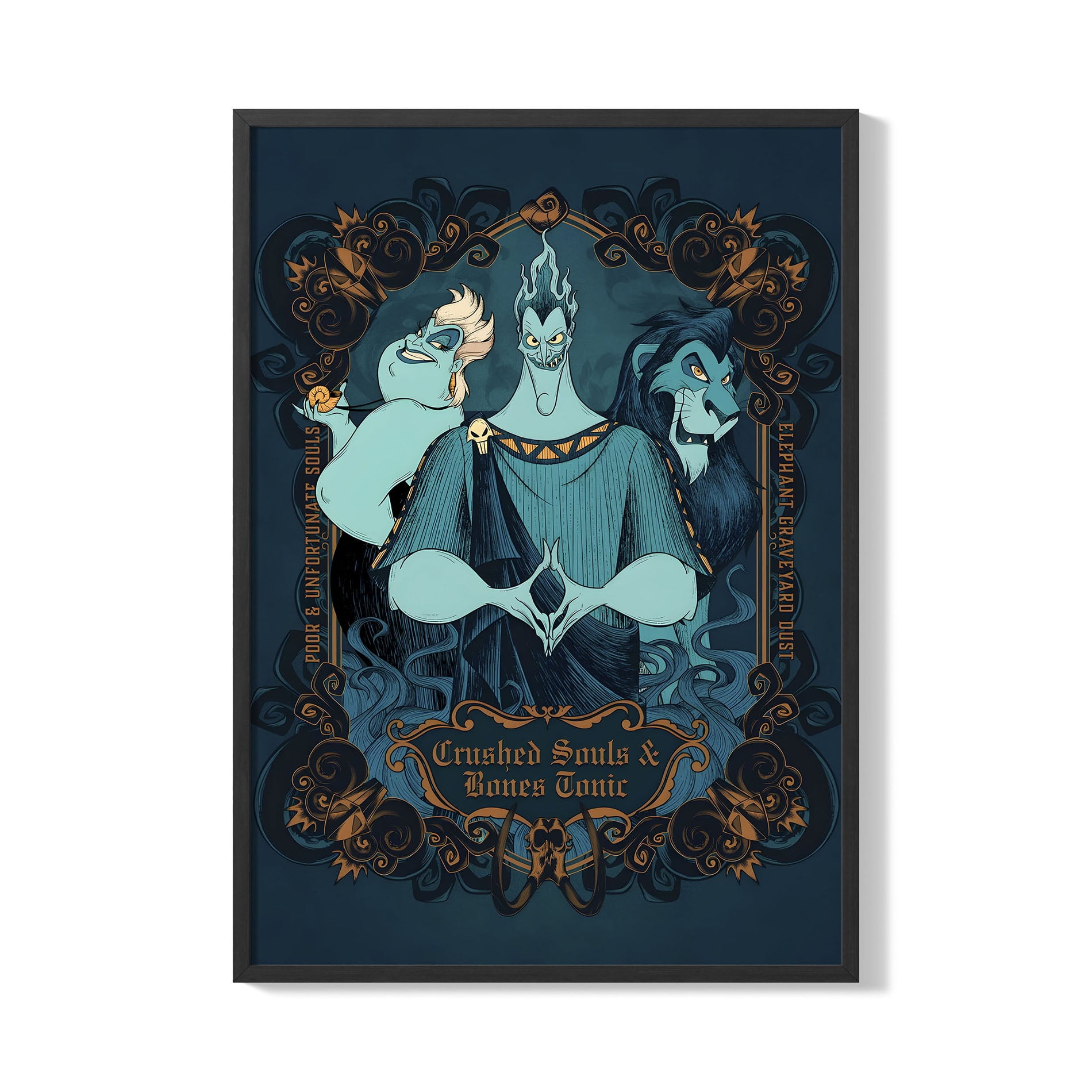 Cuadro Poster Enmarcado Villanos De Vida Ursula Scar Hades Decorativo ...