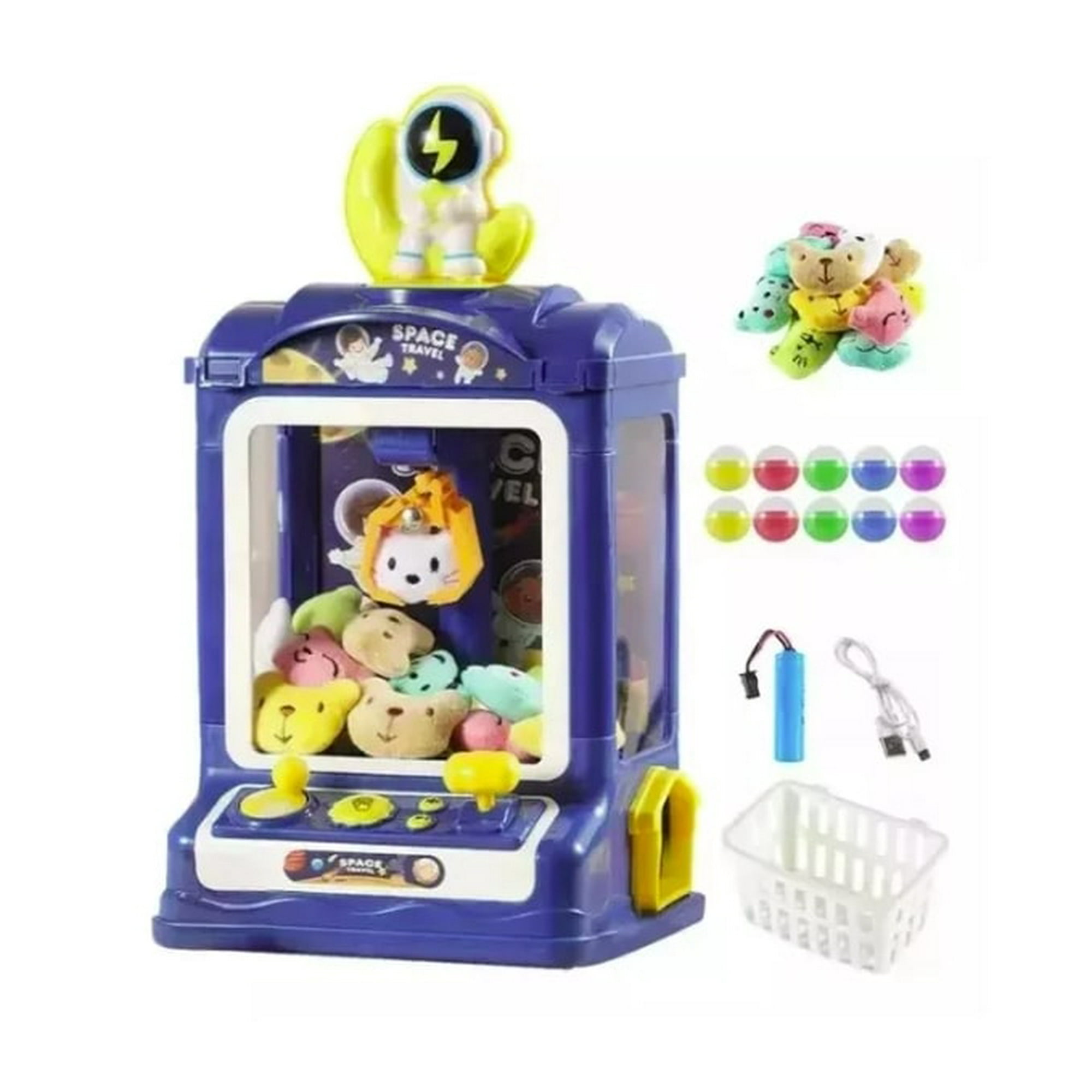 Mini Maquina Saca Peluches Y Sorpresas Atrapa Peluches Azul | Lider