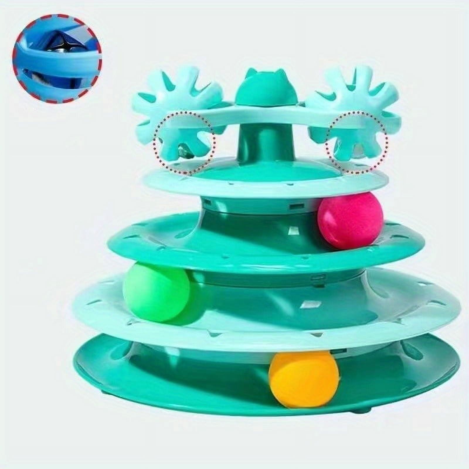 Cat Toy Roller 4-Level Turntable Cat Toy Balls With Three Colorful ...