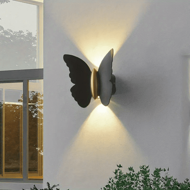 Black Shaped Butterfly LED Wall Lamp, Aluminum Waterproof Light For ...