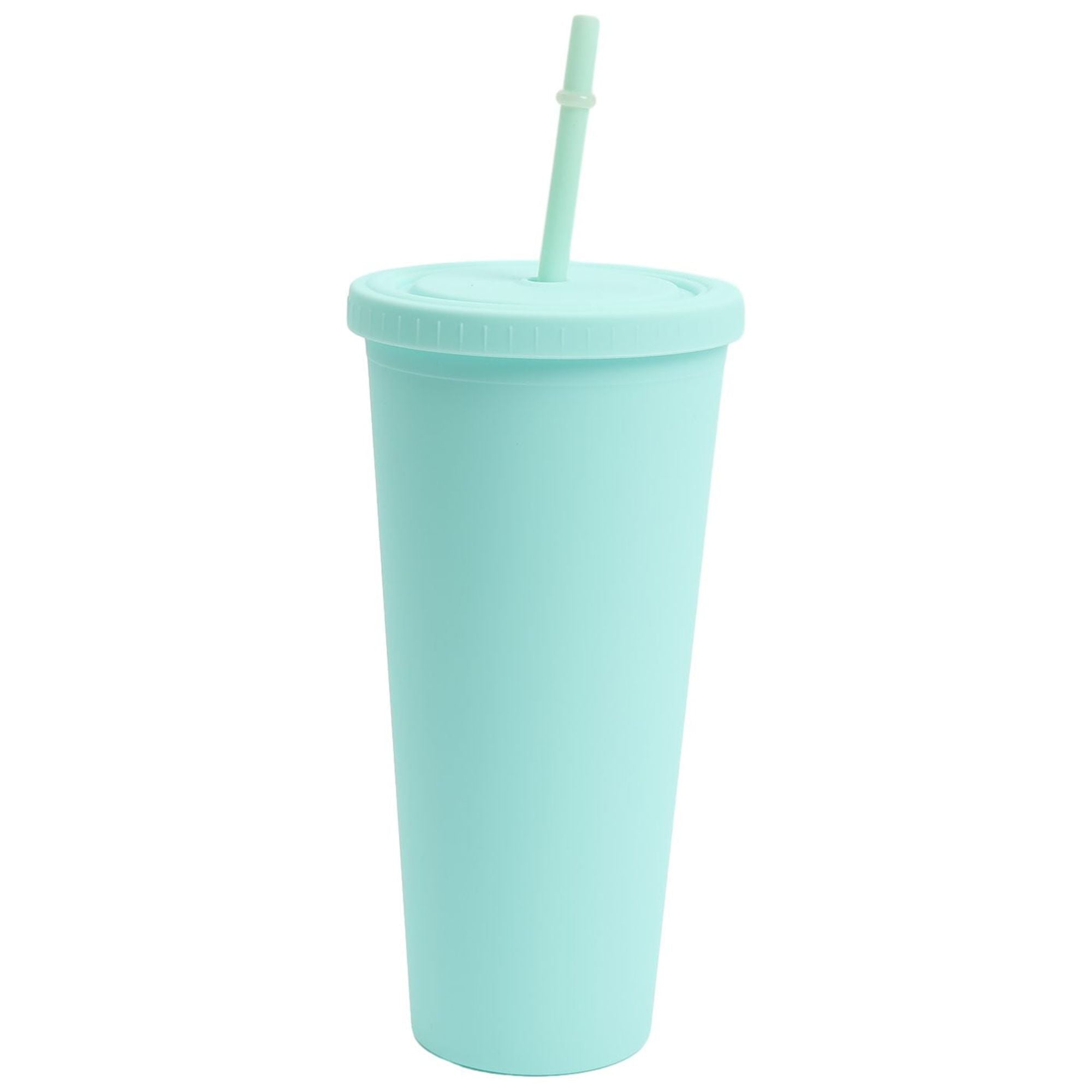 Vaso con bombilla Celeste 650ml | Lider