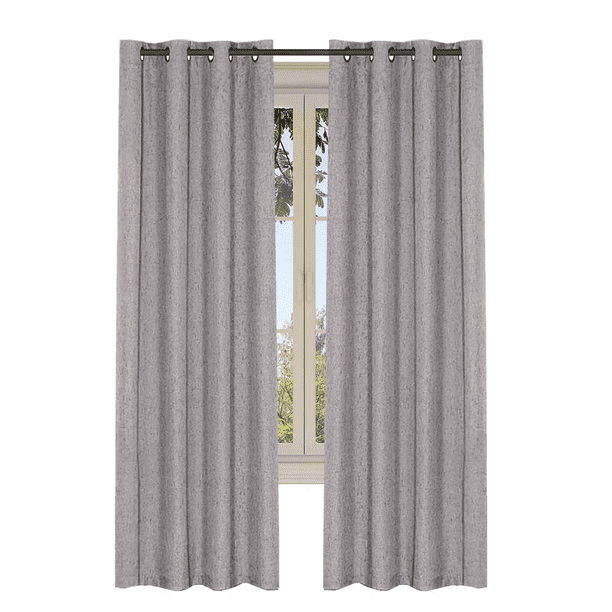 Cortina Gris Blackout 100%, 2 Paños De 220x140cm Textura Lino | Lider