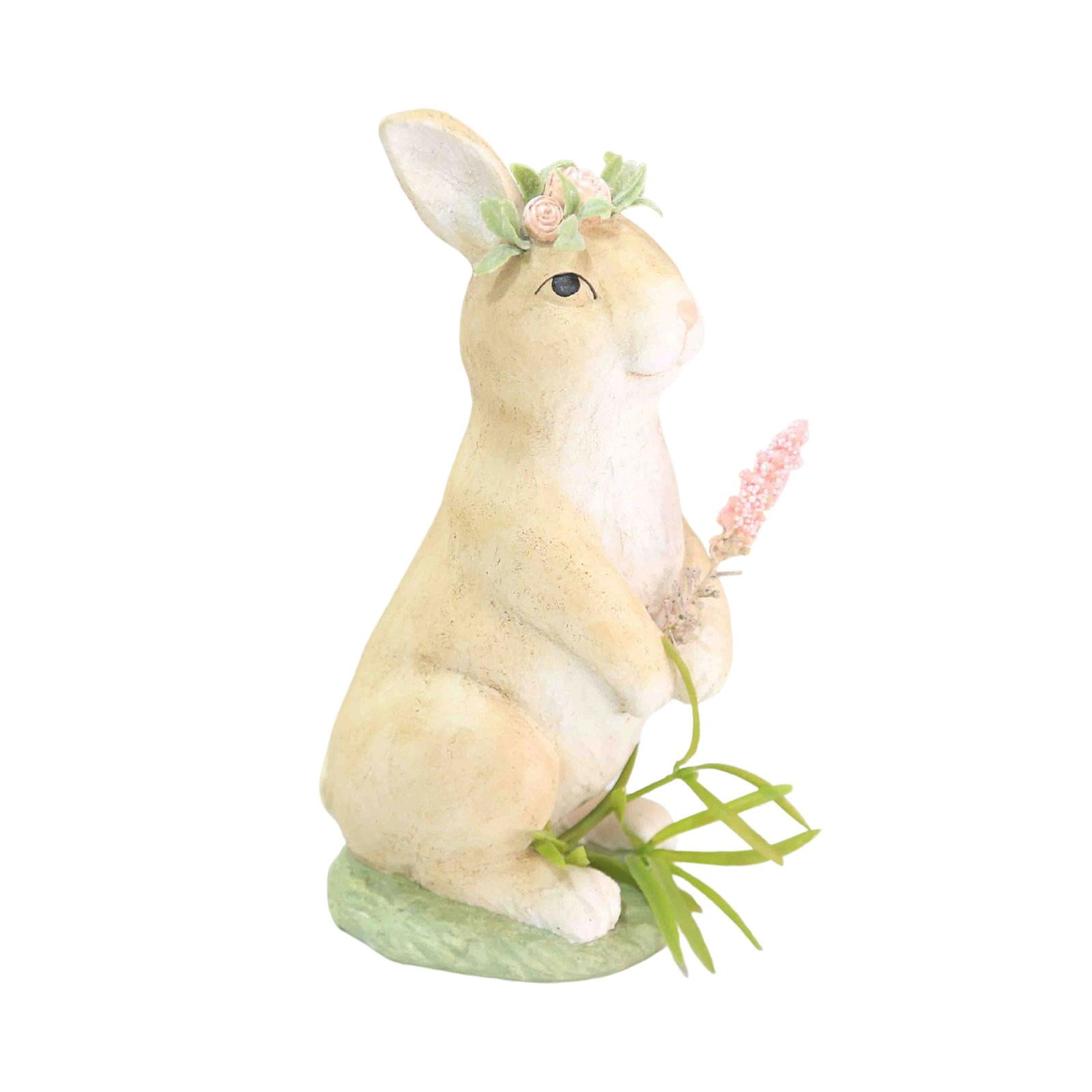 Estatuilla De Estatuas De Jardín De Conejo, Escultura De Resina De ...