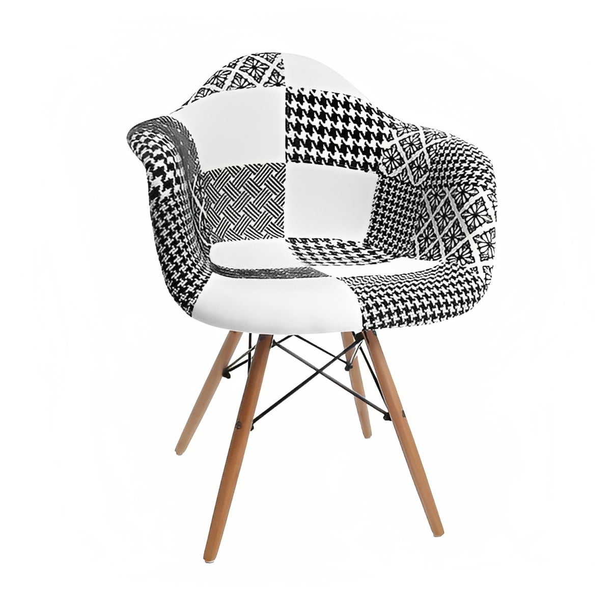 Butaca Sitial Eames Patchwork - Blanco y Negro | Lider