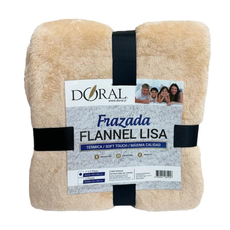 Frazada Termica 1.5 Plazas 150x200cm Damasco Flannel Lisa Doral | Lider