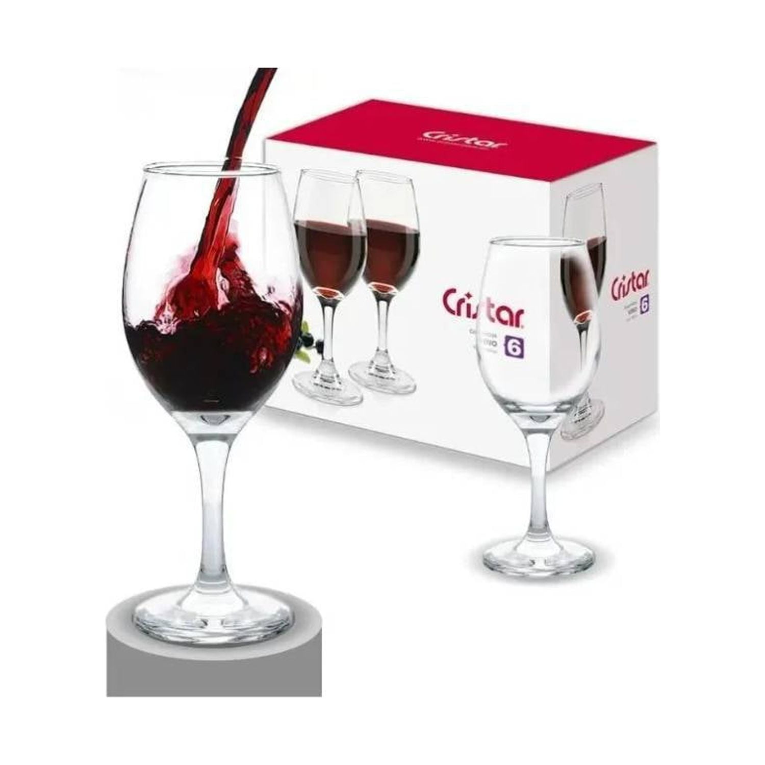 CRISTAR SET 6 COPAS VINO RIOJA | Lider