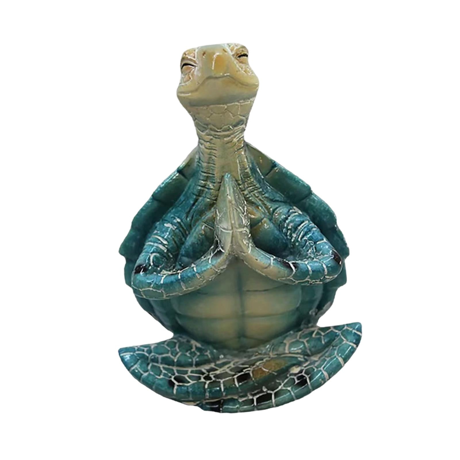 Divertida Figura De Tortuga De Yoga, Adorno De Resina Verde, Gabinete ...