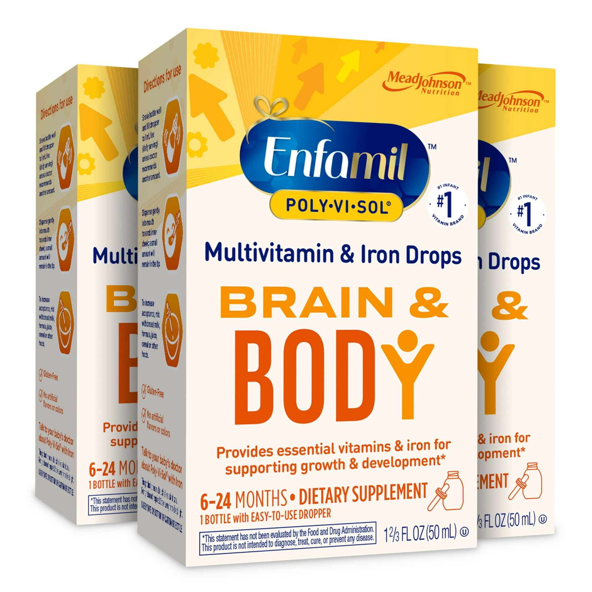 Gotas multivitamínicas líquidas Enfamil Poly-Vi-Sol con hierro, 50 ml ...