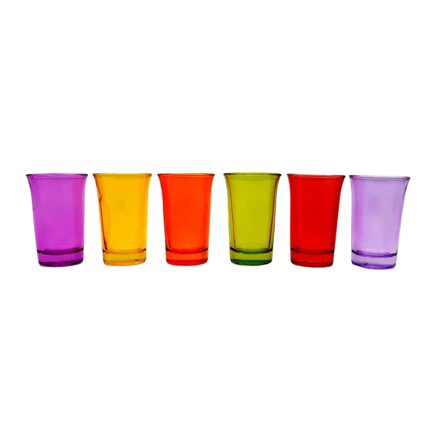 Vaso shot tequilero vidrio set 6 pcs colores 35ml | Lider