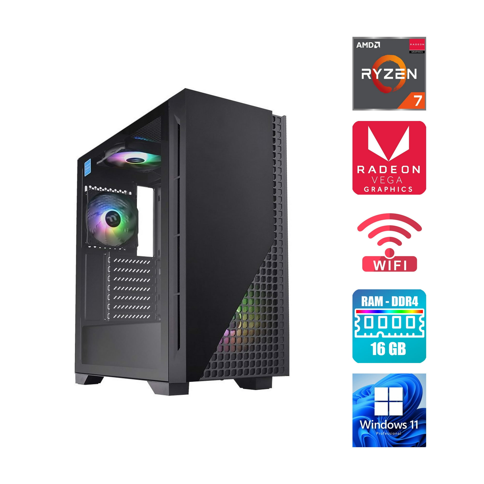 PC Gamer AMD Ryzen 7 5700G - Gráficos VEGA - 16 GB RAM - SSD 500GB M.2 - Thermaltake H330 TG | Lider
